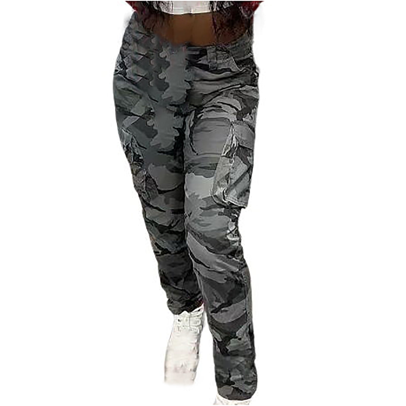 safuny Clearance Women's Camouflage Cargo Pants Casual Comfy Pocket ...