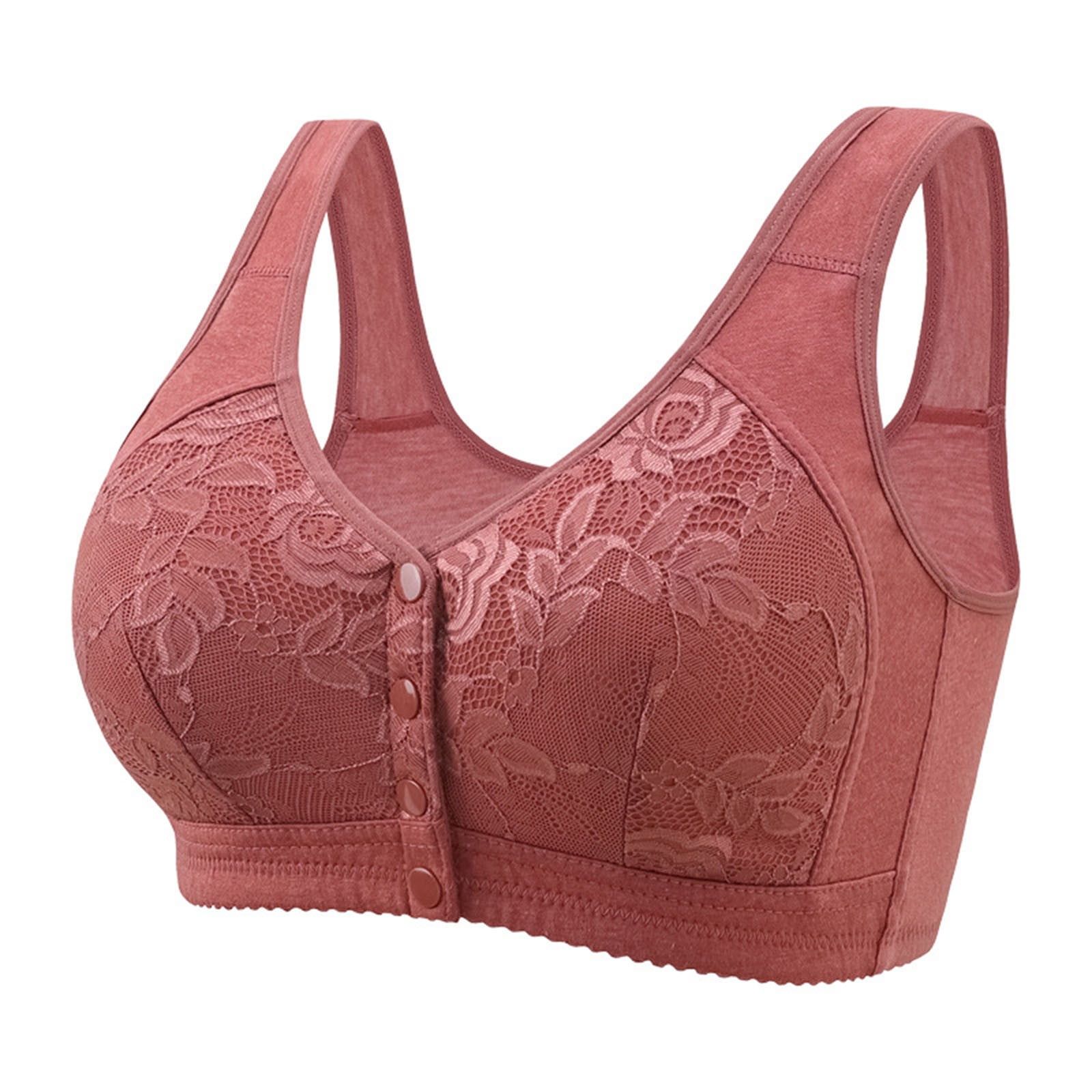 Safuny Everyday Bra Open Front Bra Wireless Seamless Soft Comfort Daily Brassiere Underwear