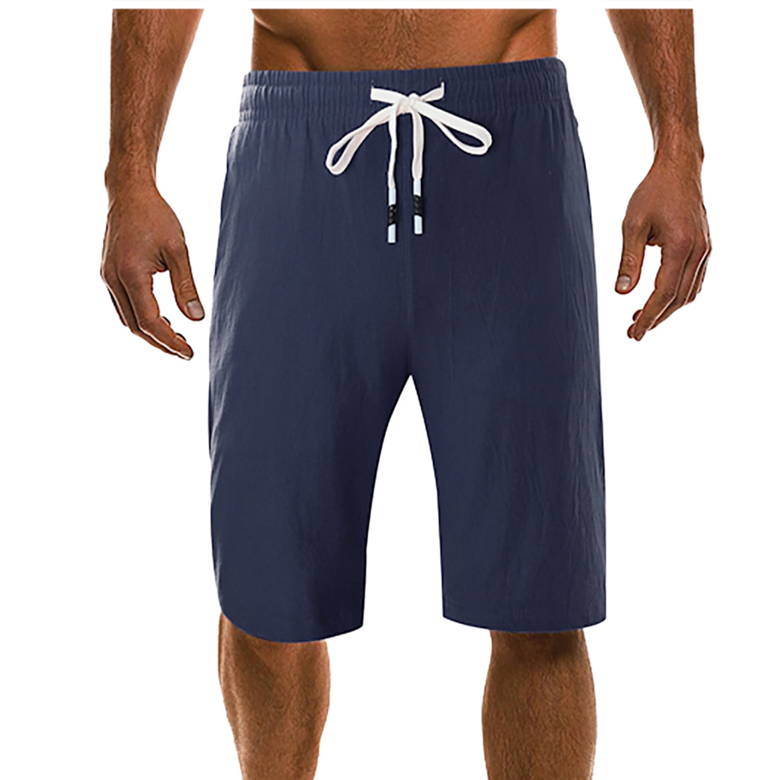 safuny Men's Fifth Pants Activewear Summer Causal Solid Color Beach ...