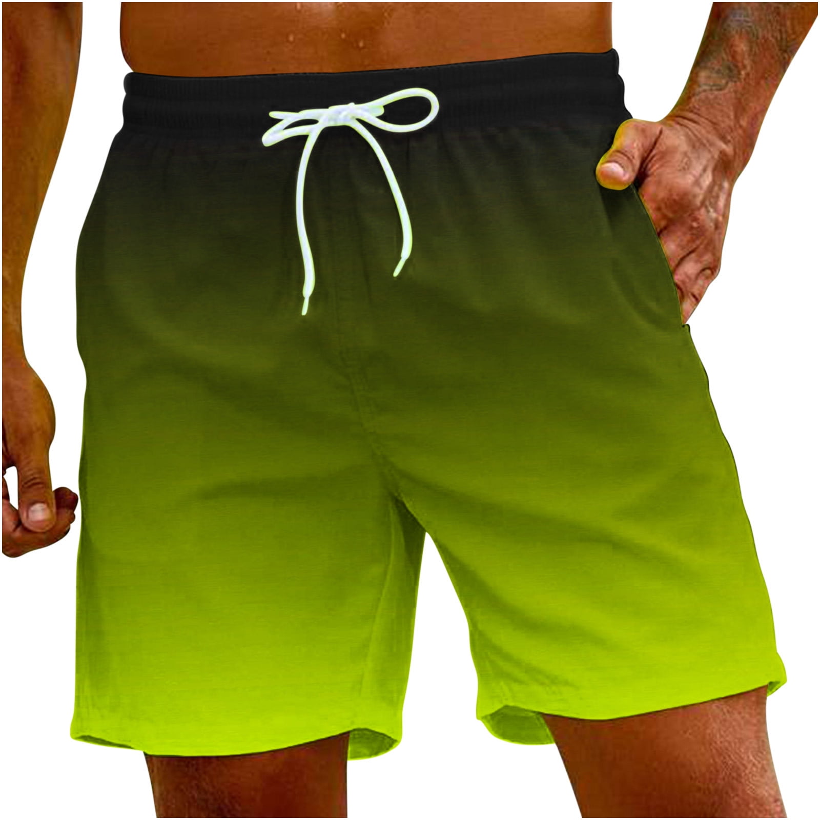 safuny Men's Swim Trunks Shorts Swimwear Bathing Pants Drawstring ...