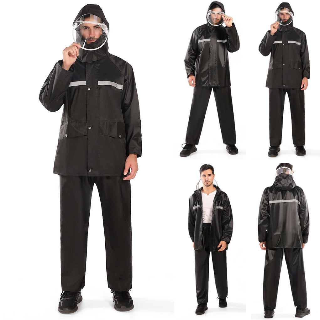 safuny Rain Suit Jacket Trouser Suit Raincoat for Men Women Outdoor All ...
