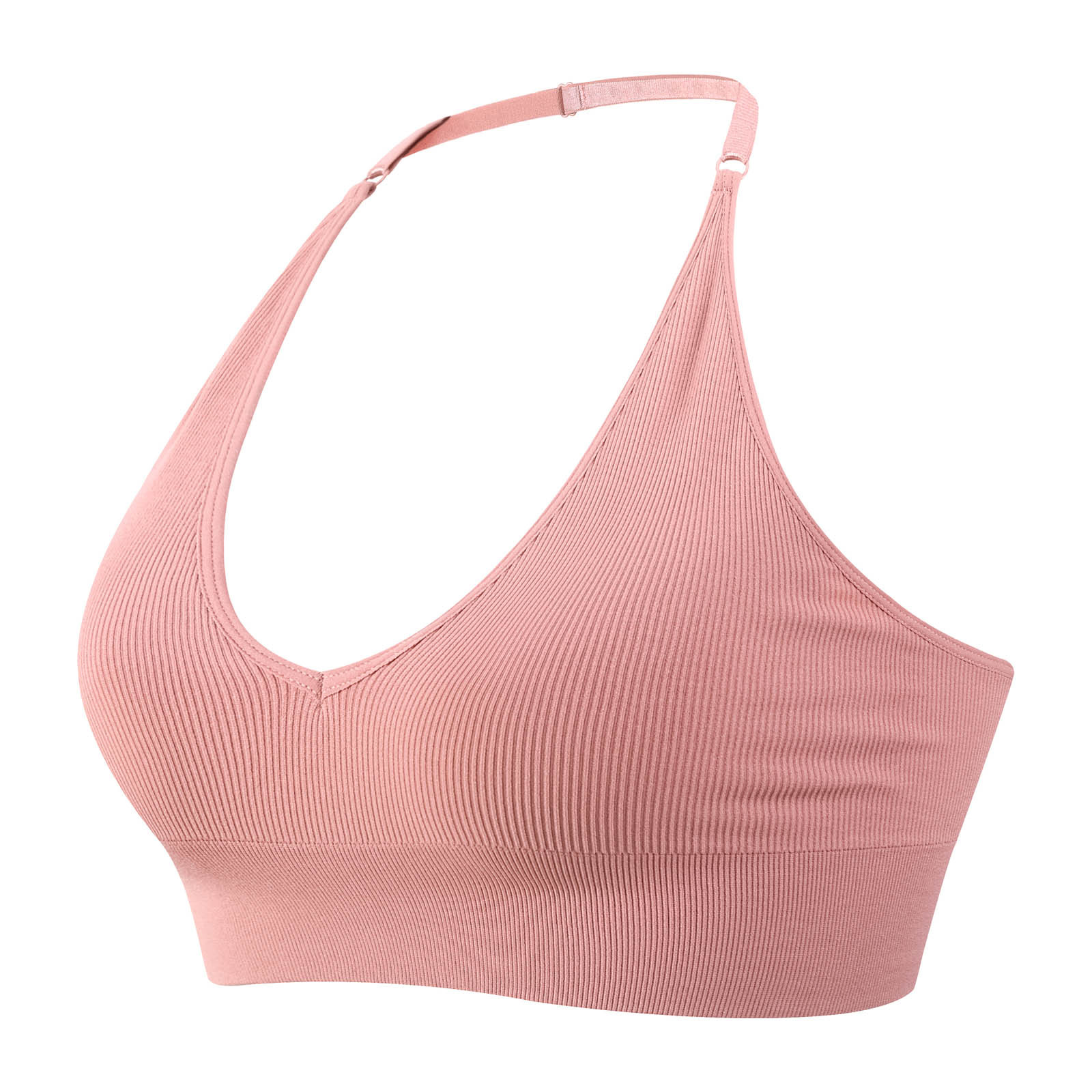 safuny Sports Everyday Bra Halter for Women Seamless Smoothing Yoga ...