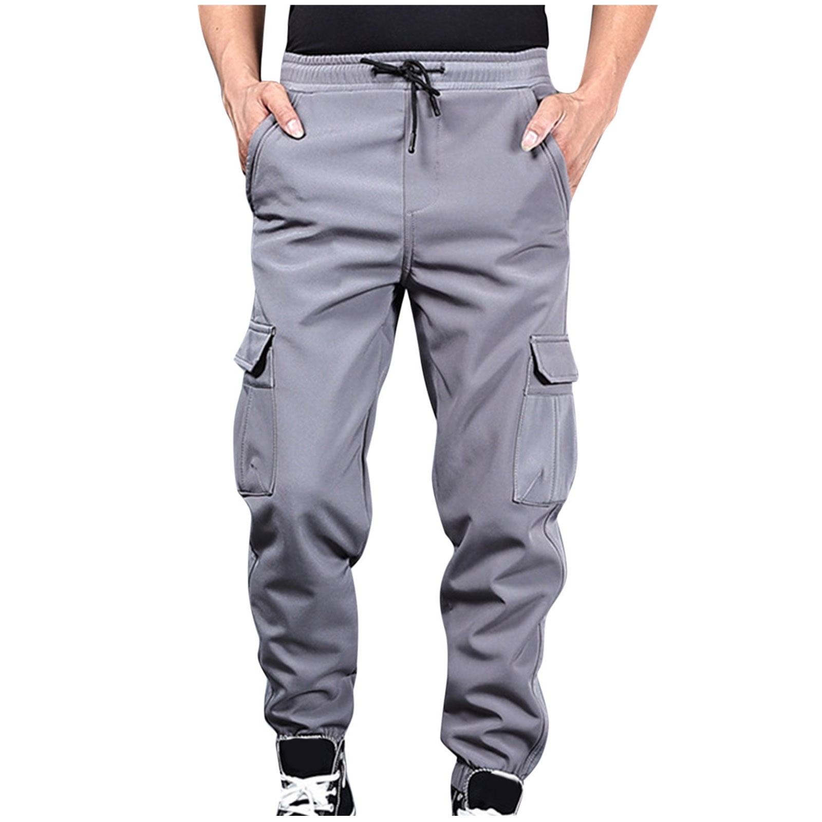 safuny Thicken Trends Baggy Cargo Pants Men Wide Casual Parachute Pants ...