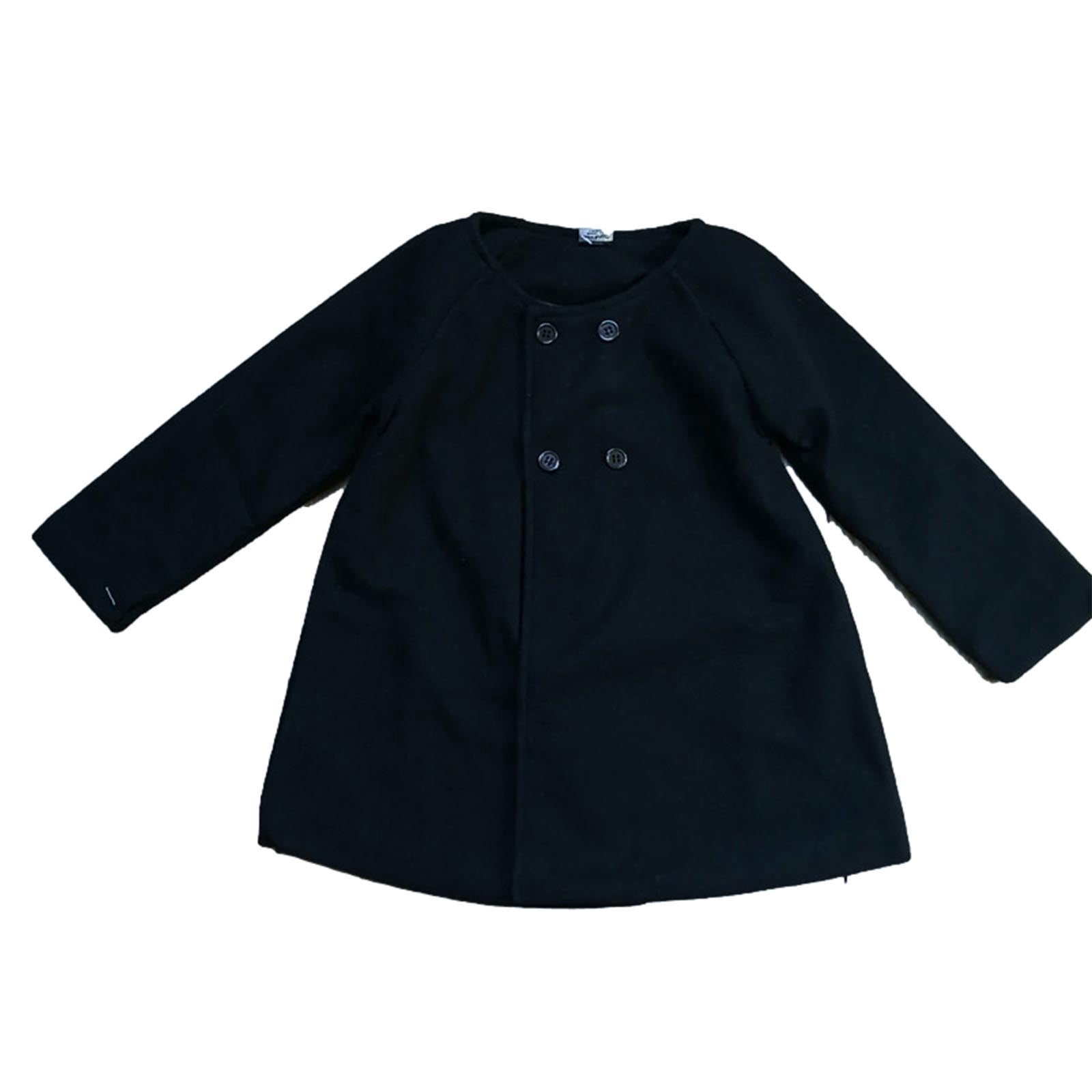 safuny Toddler Girls Dress Coat Jacket Kids Long Sleeve Button Trench ...