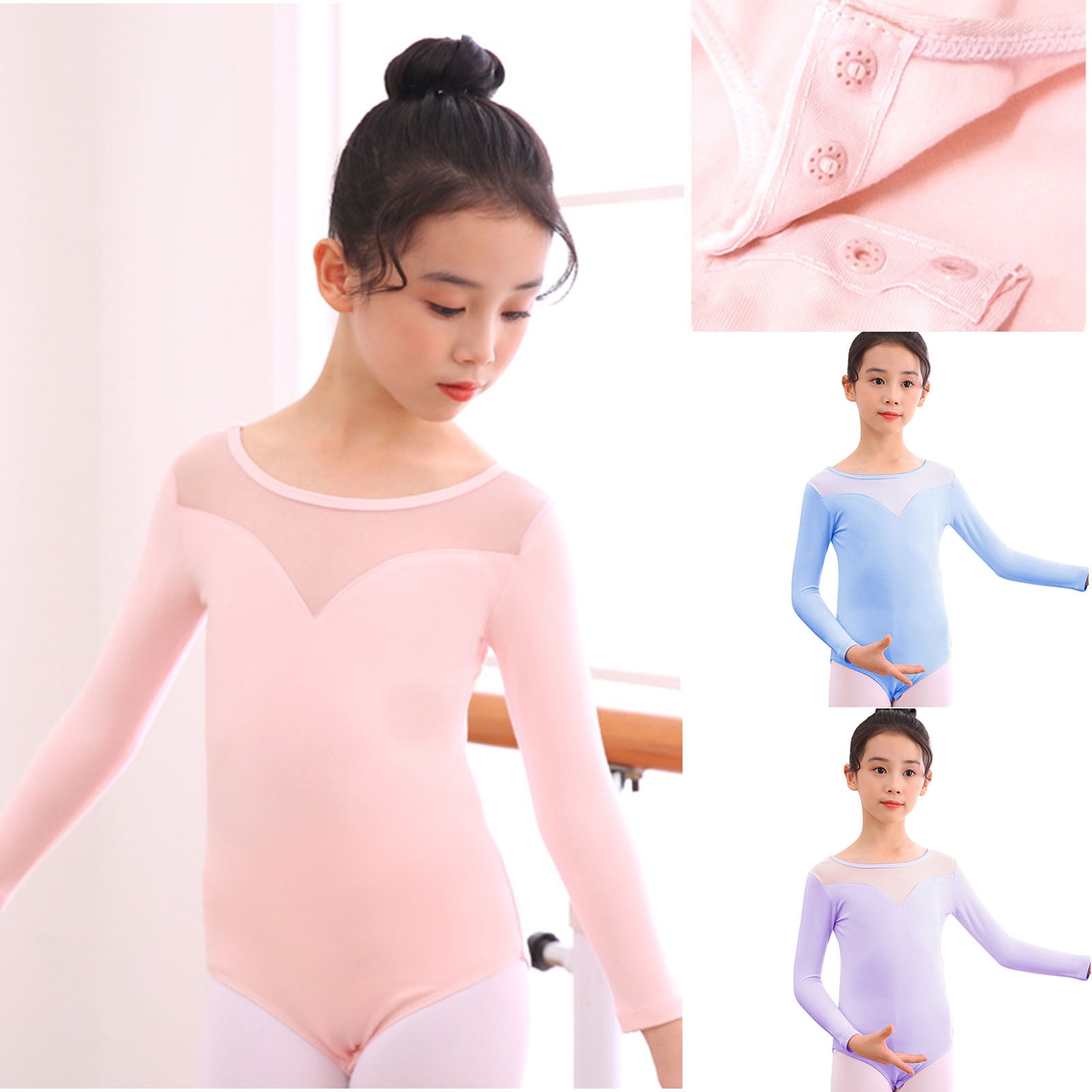 safuny Toddler One-Piece Dance Performance Costume Crew Neck Comfy ...