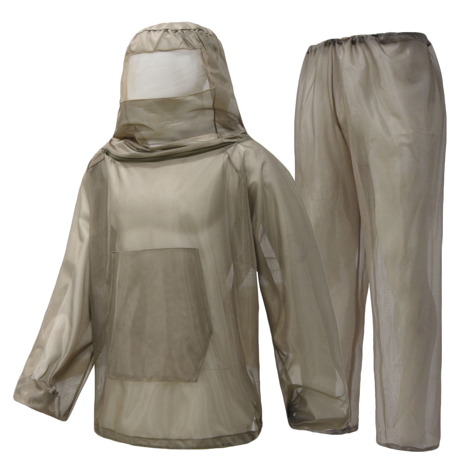 safuny Unisex 2 Piece Mosquito Net Suit Hood Pulloverpants Set Lightweight Breathable Mesh ...