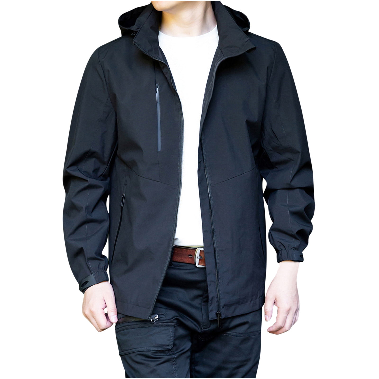 safuny Winter Outdoor Jacket for Men Clearance Thin Windbreaker Slim ...