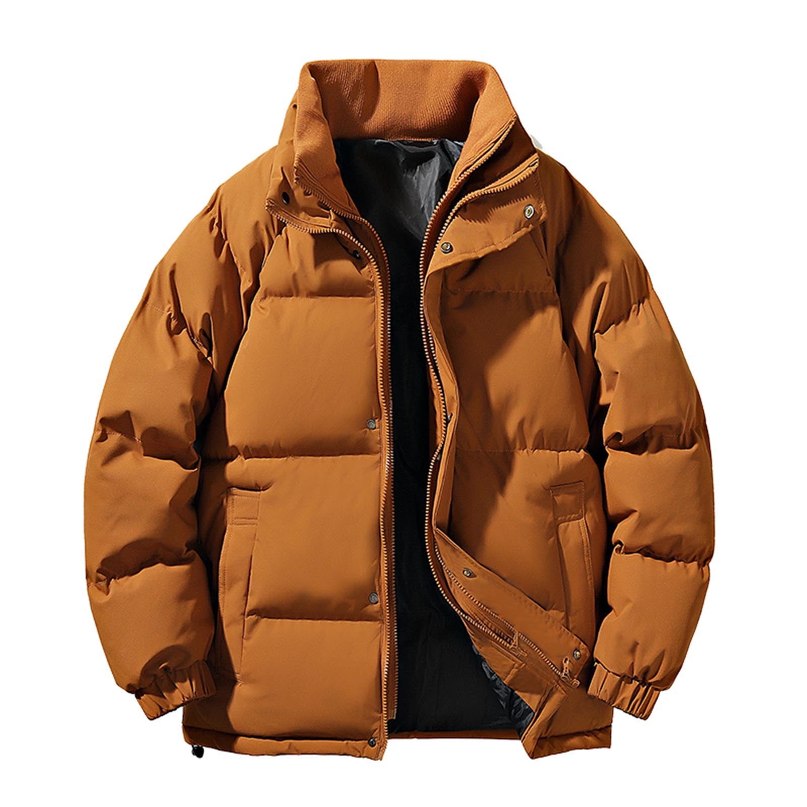 safuny Winter padded Coats For Men Lightweight Loose Long Sleeve puffer ...