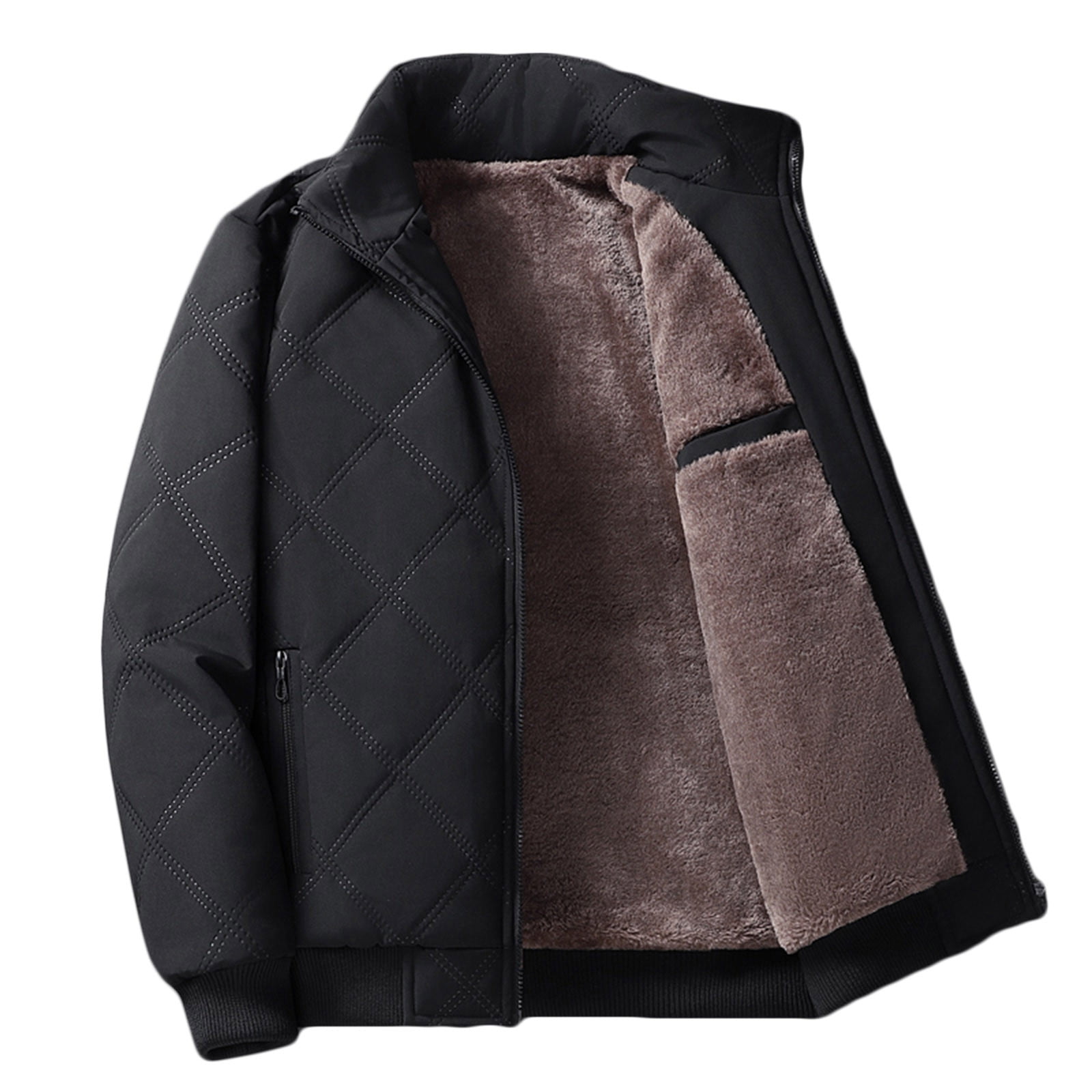 safuny Winter padded Coats For Men Lightweight Loose Long Sleeve puffer ...