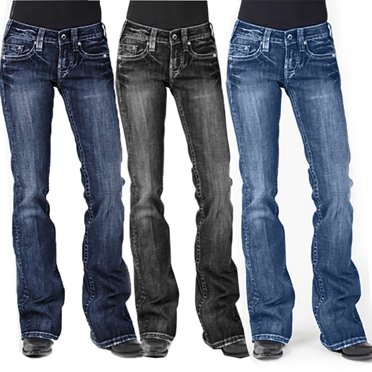 2Chique Boutique Women's Cyan Mineral Washed Bell Bottom Flare Pants ...