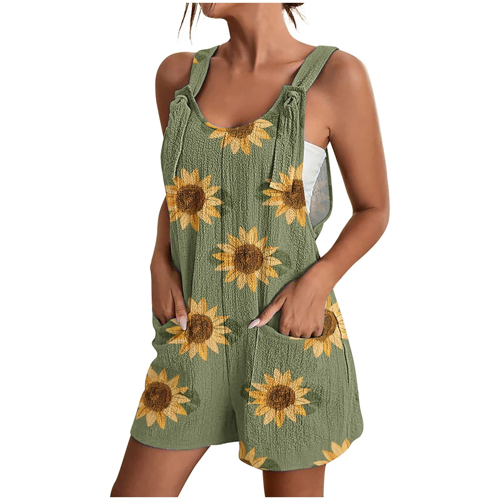 safuny Women's Jumpsuits Romper Overalls Causal Bandage Loose With ...