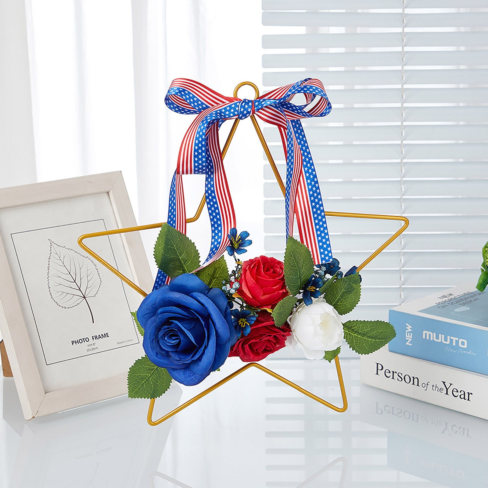 sageysalite Outdoor Iron Independence Day Festive Ribbon Metal Wall ...