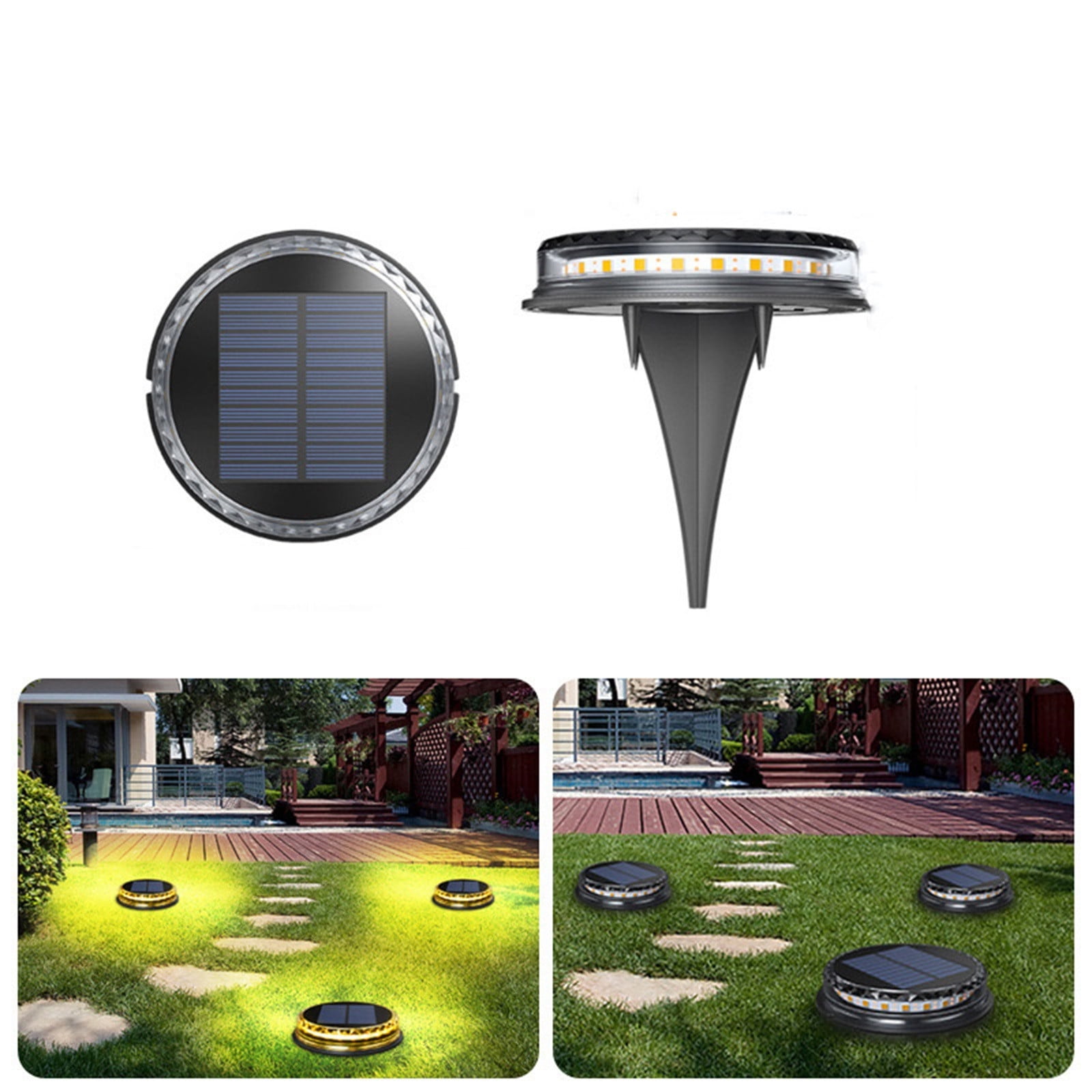 sageysalite Waterproof Solar Ground Lights 2025 LED Solar Garden Lights ...