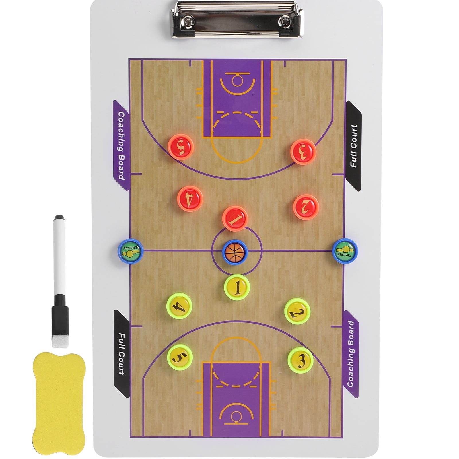 said 1 Set Basketball Coaching Board Magnetic Dry Erase 2-sided ...