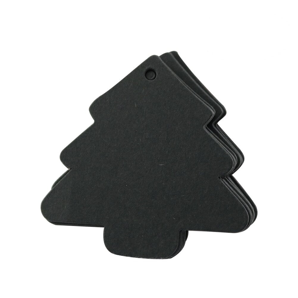 said 100pcs Christmas Tree Shape Label Kraft Paper Vintage Blank Name ...