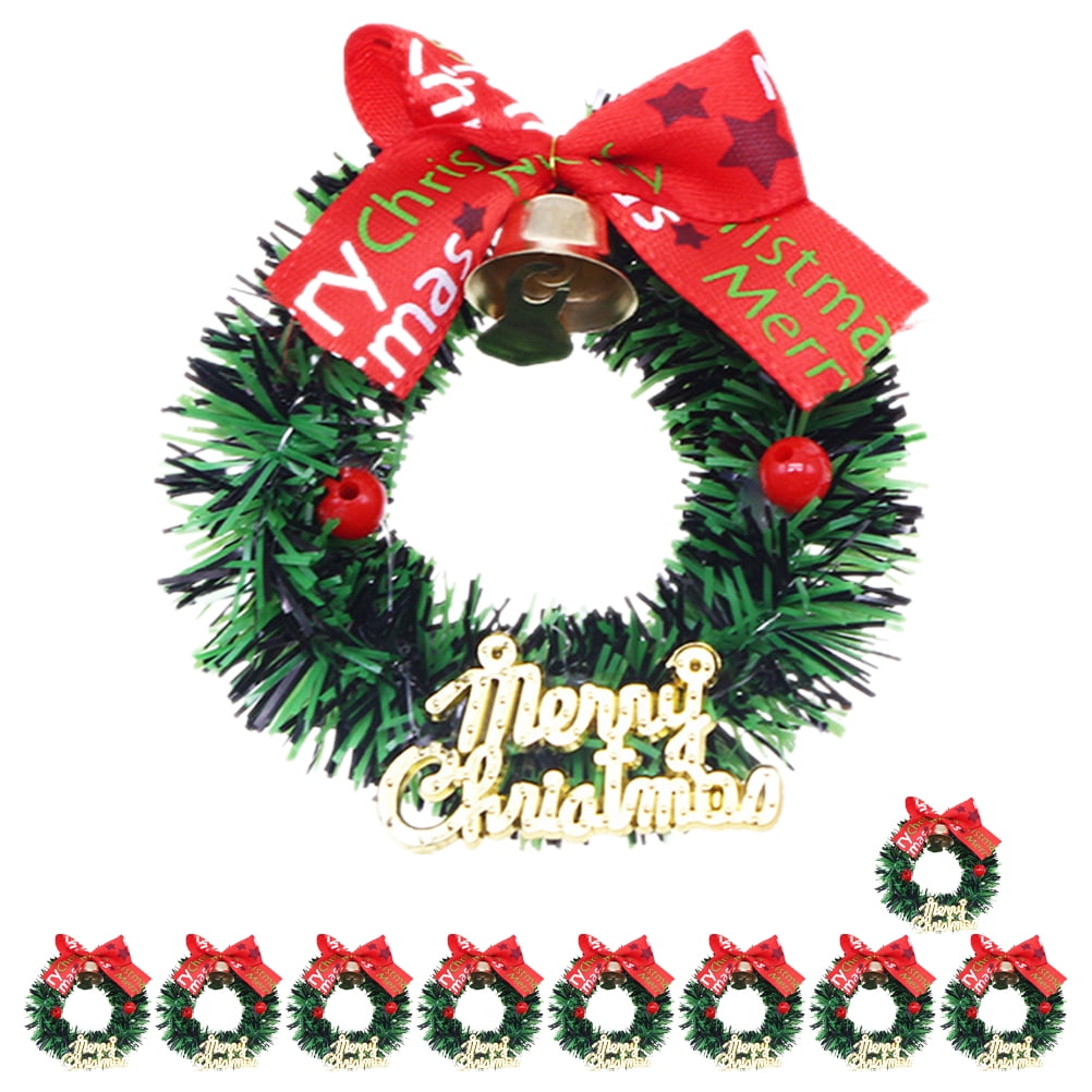 BESTYASH Circular Mini Wreath Ornaments Green Plastic 10Pcs - Walmart.com