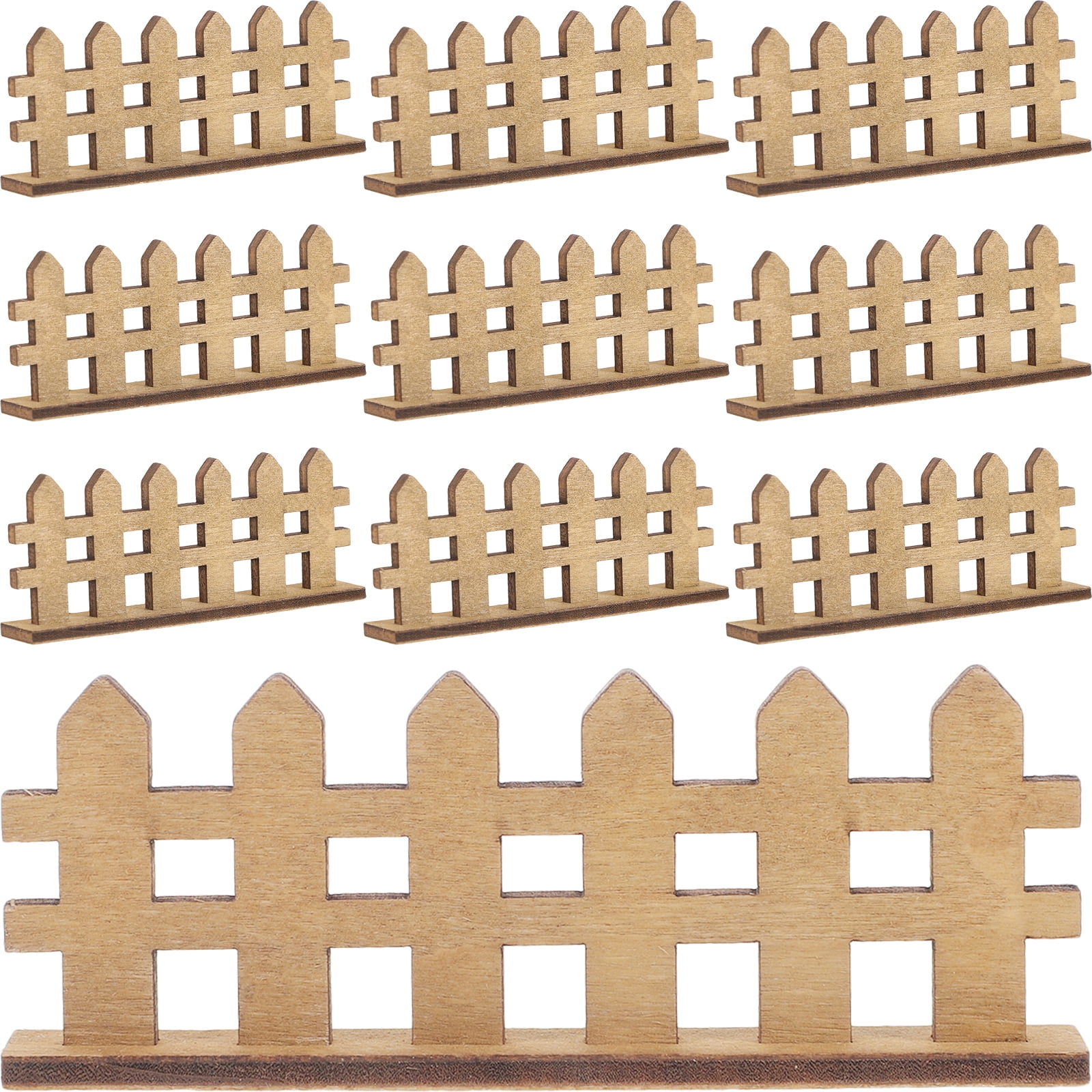 said 10Pcs Mini House Wooden Fences Micro Landscape Fences Doll Farm ...