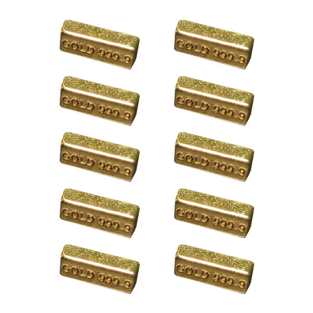 said 10pcs Dollhouse Mini Gold Bar Model Mini Fake Gold Brick Miniature ...