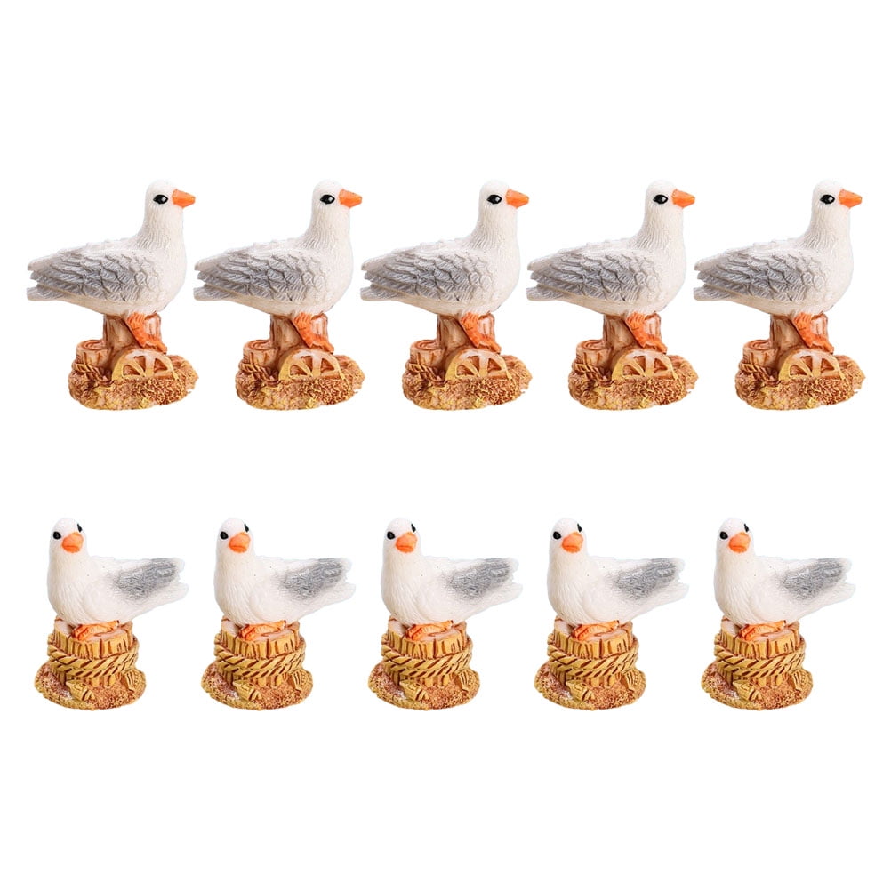 said 10pcs Resin Seagull Figurine Seagull Bird Statue Home Desktop ...
