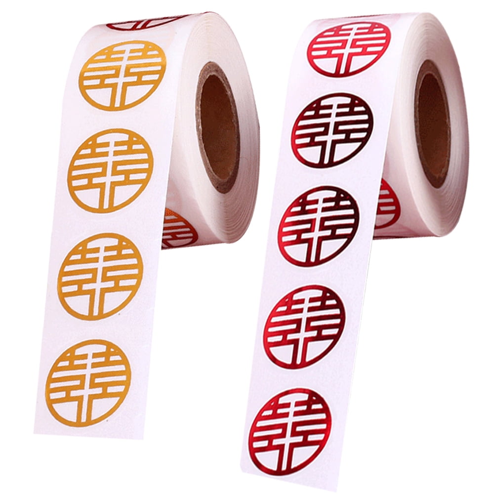 said 2 Rolls Gift Label Sticker Chinese Character XI Sticker Chinese ...