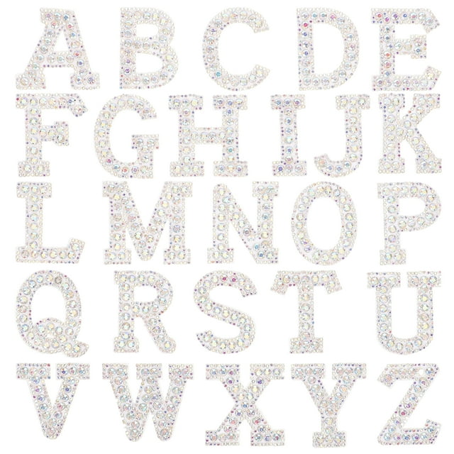 said 26pcs Rhinestone Iron On Letters Alphabet Iron On Letter Patches ...