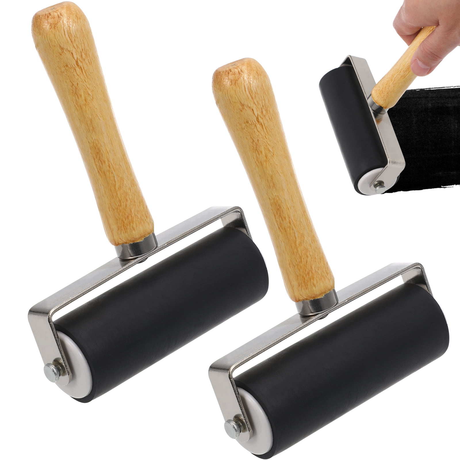 Worgeous rubber roller Printmaking Roller Set Black 2Pcs - Walmart.com