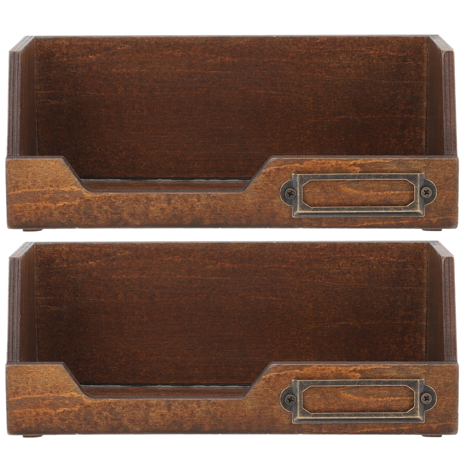 Worgeous Basswood Storage Boxes Coffee 2Pcs 6.7X2.6X2.6in - Walmart.com