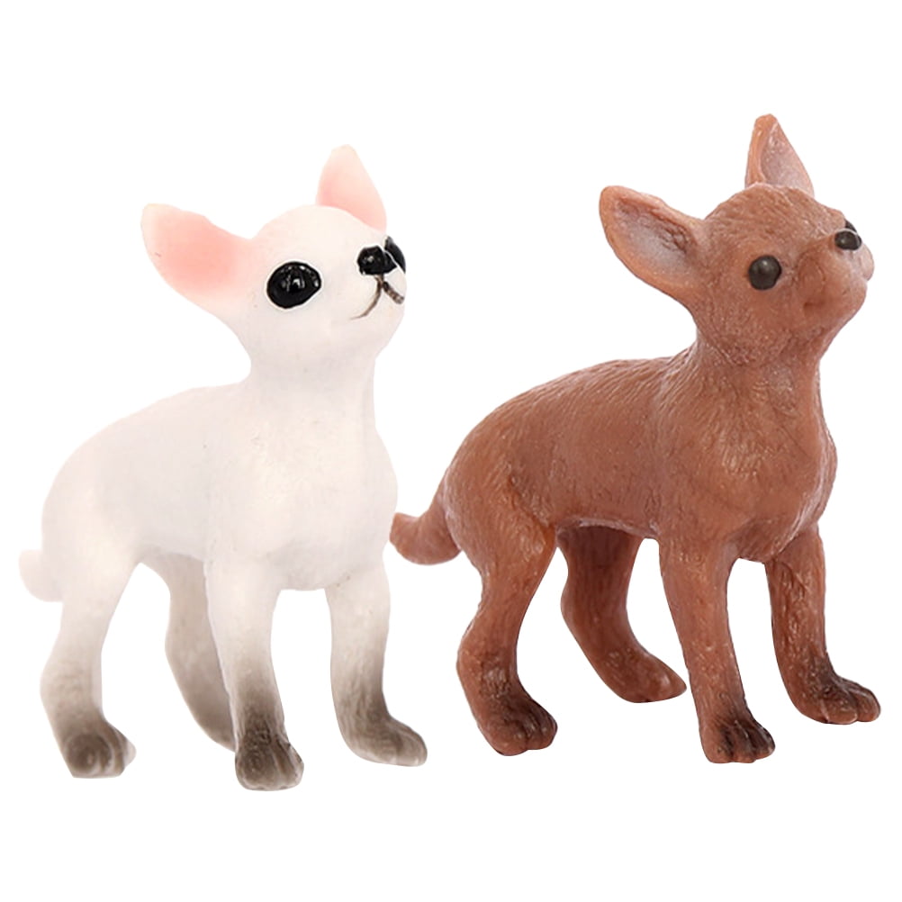 2pcs Mini Realistic Dog Figurines for Photography Puppy Ornaments ...