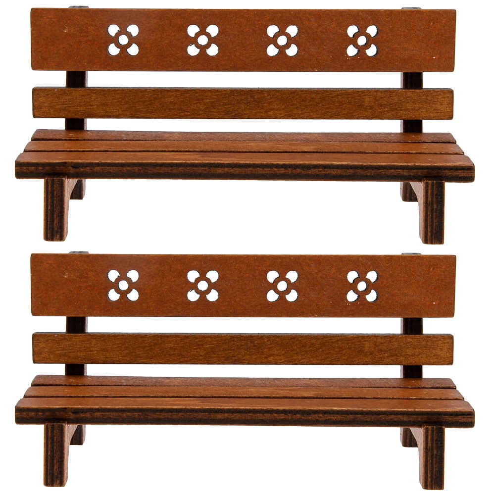 said 2pcs Miniature Garden Benches Garden Bench Mini Park Bench for ...
