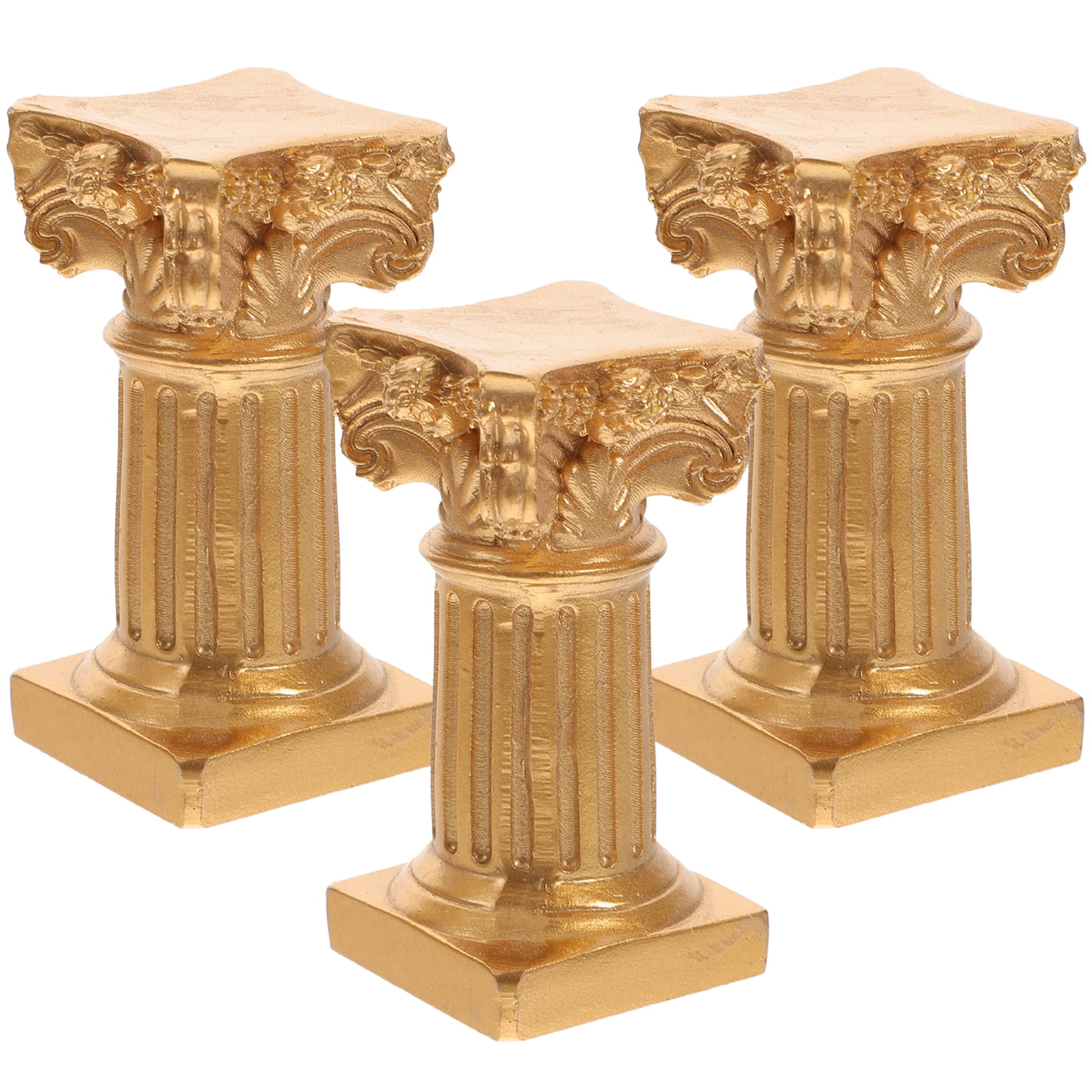 OUNONA 3pcs Antique Roman Column Candle Holder Greek Statue Pillar ...