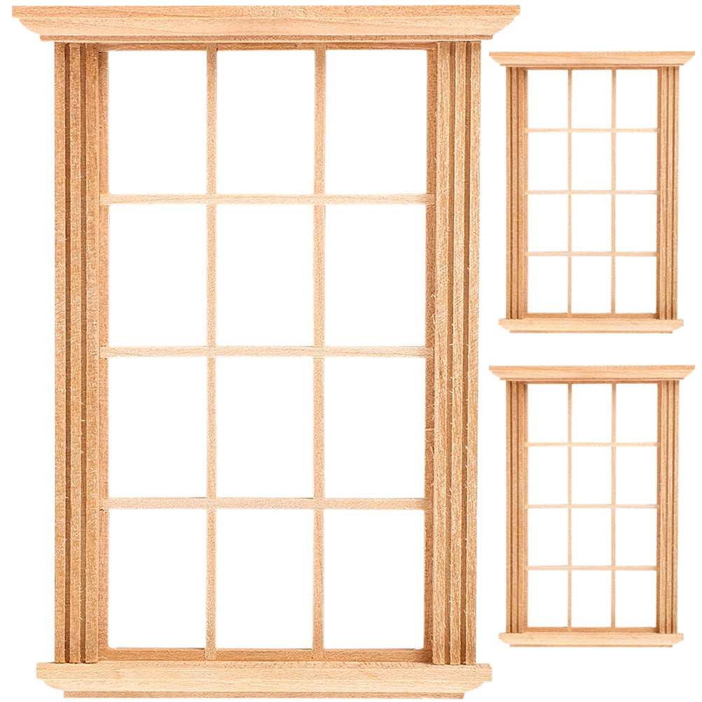 said 3pcs Tiny House Window Frames Miniature Windows Mini Furniture for ...