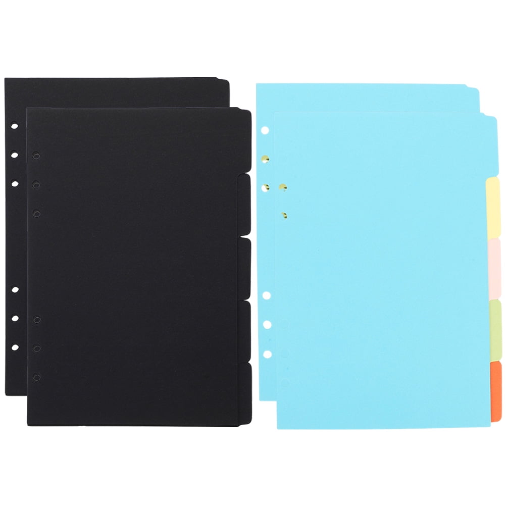 Worgeous Plastic Binder Index Dividers Black 4 Sets 6.76X4.05X0.04in ...