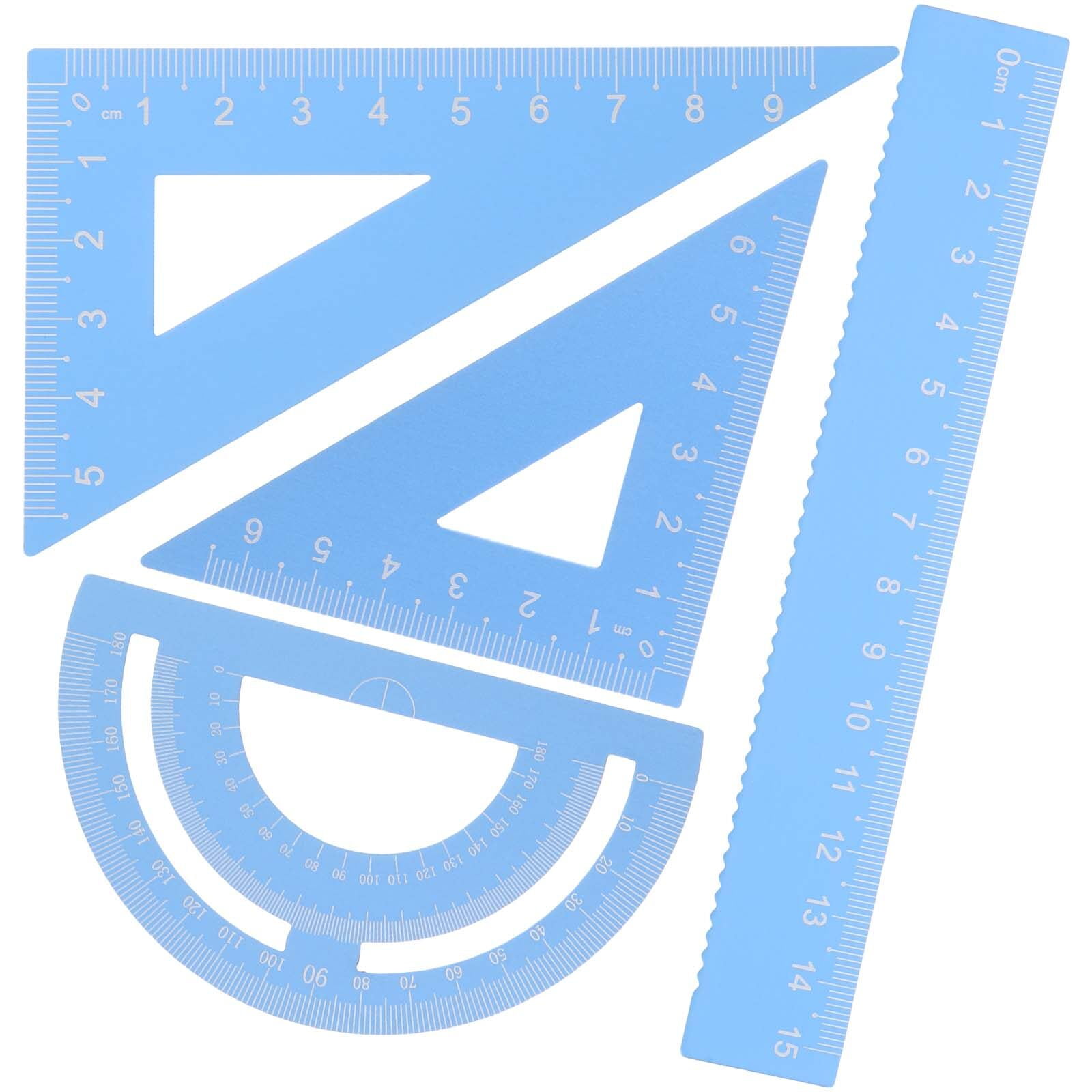 WORGEOUS Math Office Ruler Set Aluminum Alloy Teacher Office Scale 4Pcs ...