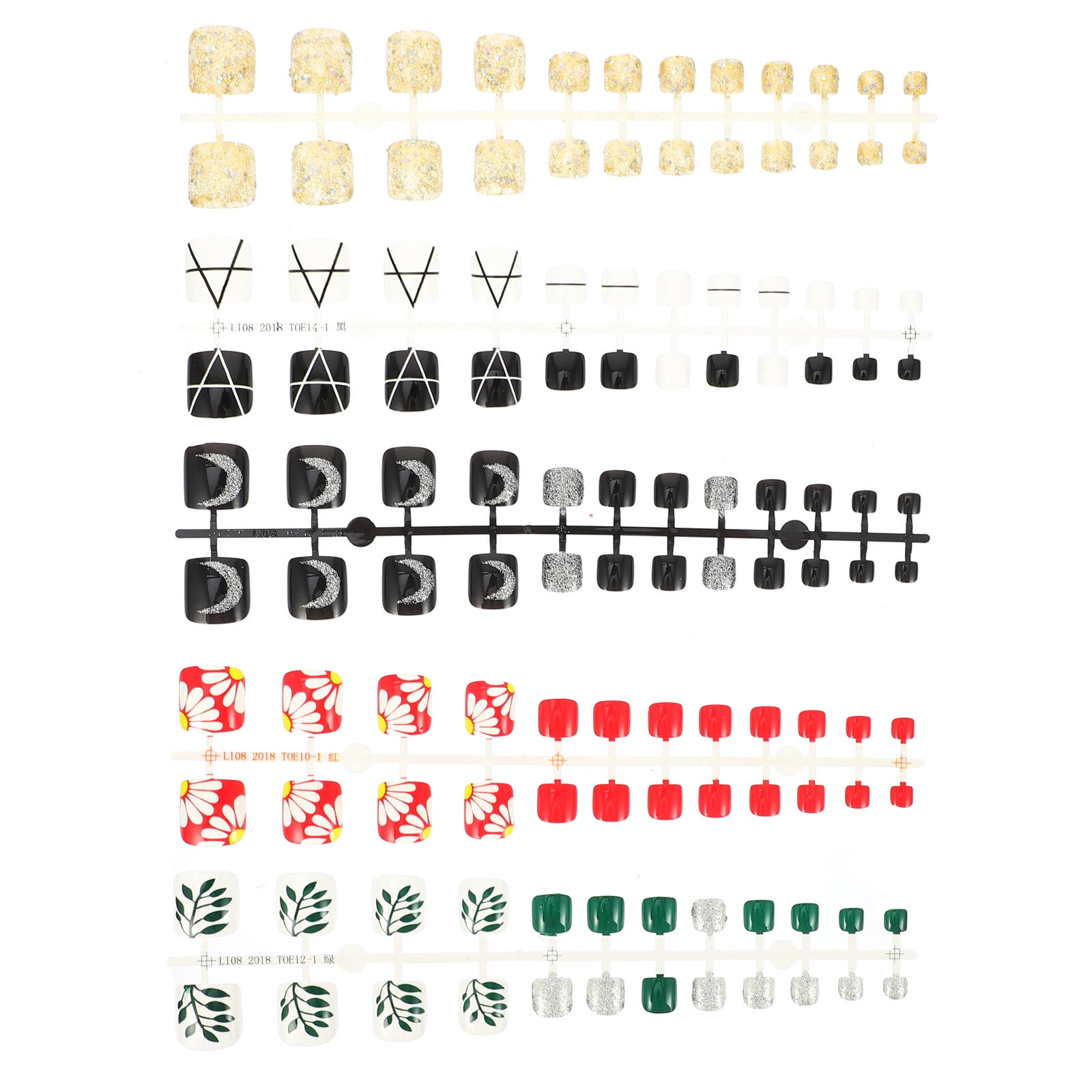 Worgeous Artificial Toe Nails Plastic 120Pcs False Toenails Nail Tips ...