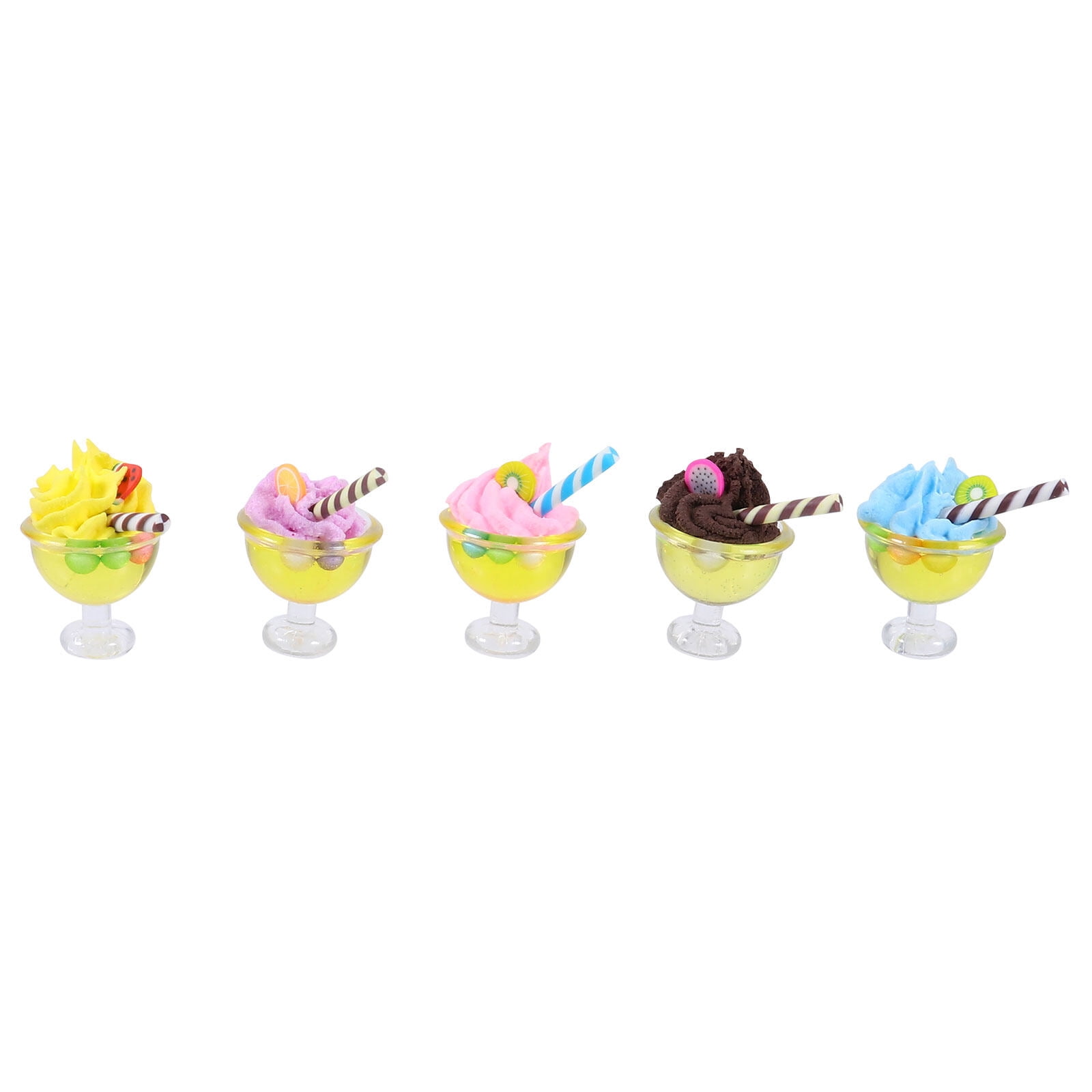 BESTYASH Miniature Decor Dessert Mini Drink Bottles Blue 5pcs for ...