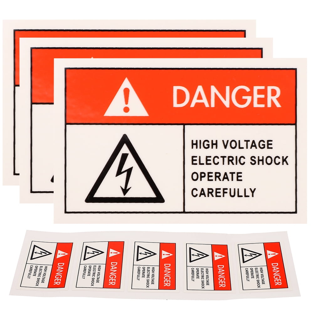 BESTYASH Electric Shocks Sticker for Warning High Voltage Sign PP 8 Pcs ...