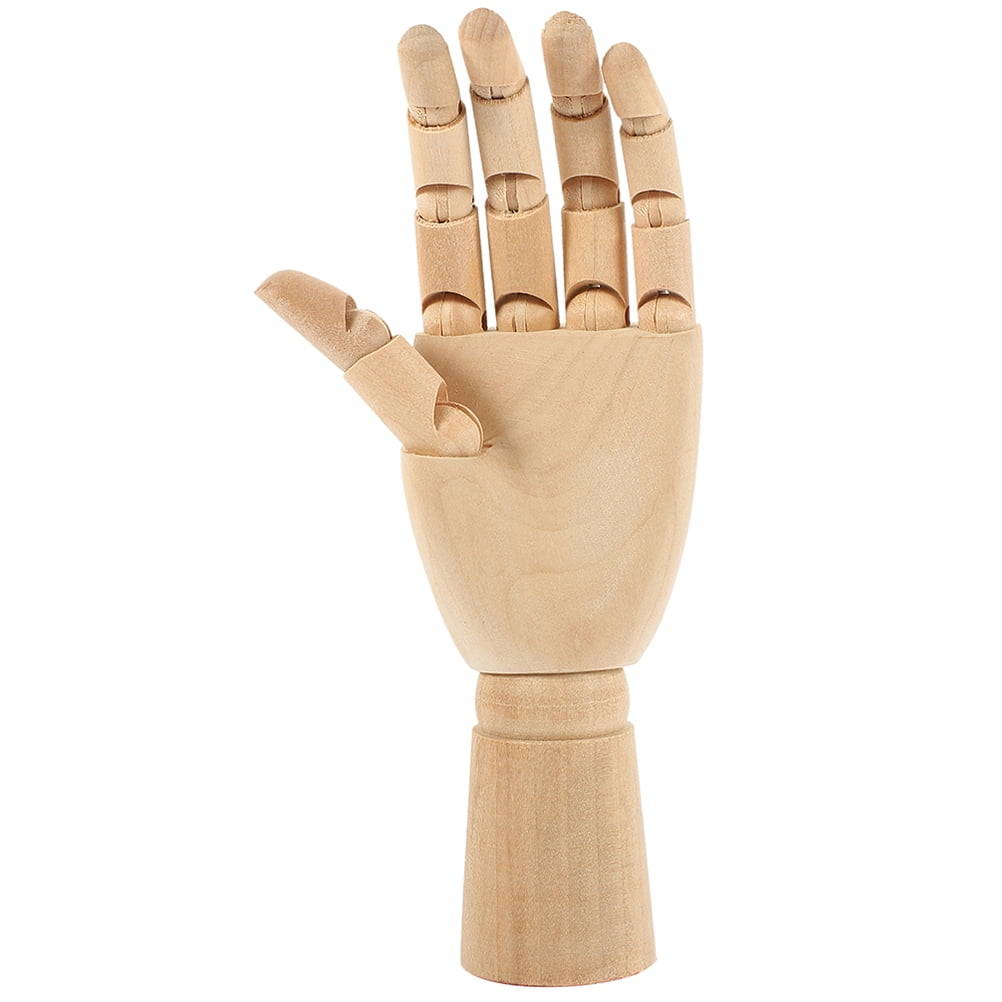 OUNONA Wooden Flexible Joint Hand Model for Decor Beige Wood Crafts 7 ...