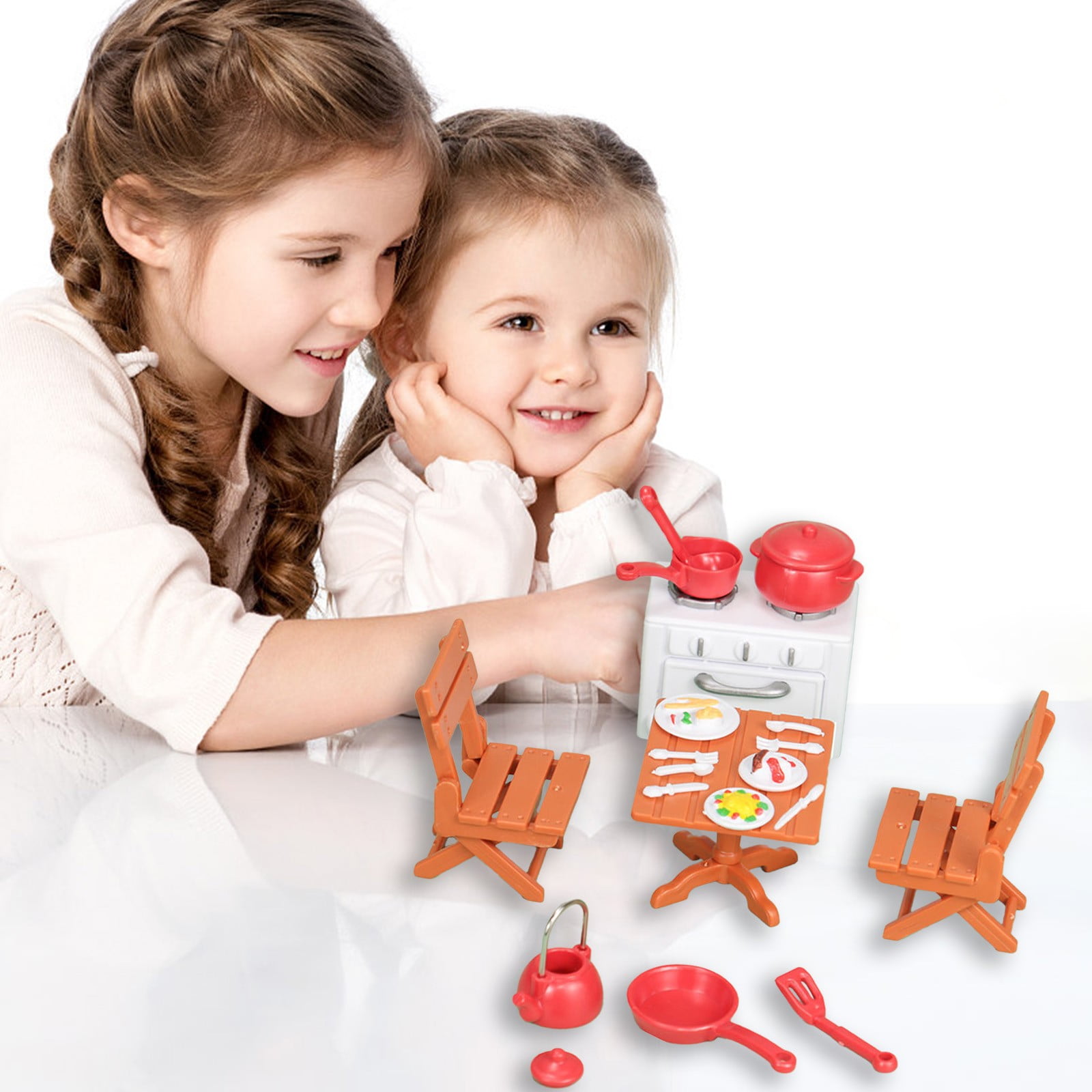 IGEED 18 PCS Mini Playhouse Dollhouse Family Scene with Picnic Outdoor ...