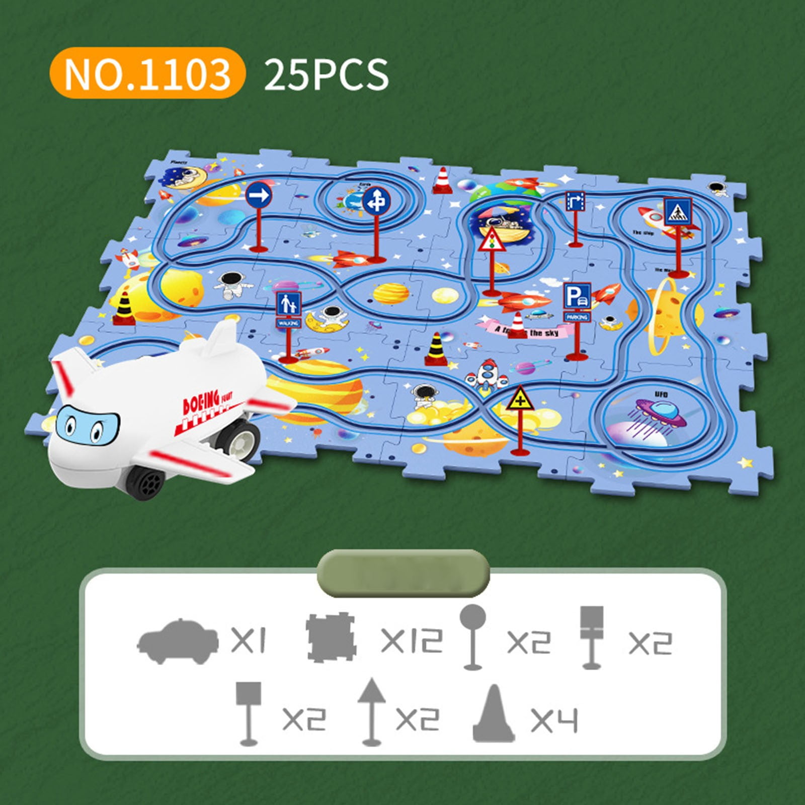 IGEED 25PCS Puzzle Racer Kids Car Track Set,DIY Puzzle Track Car Play ...