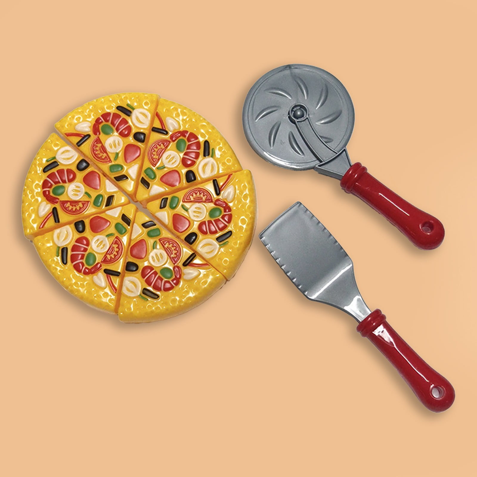 saidjrlf 6pcs Pretend Cutting Play Food Set Kitchen Pizza Cutting Toy ...