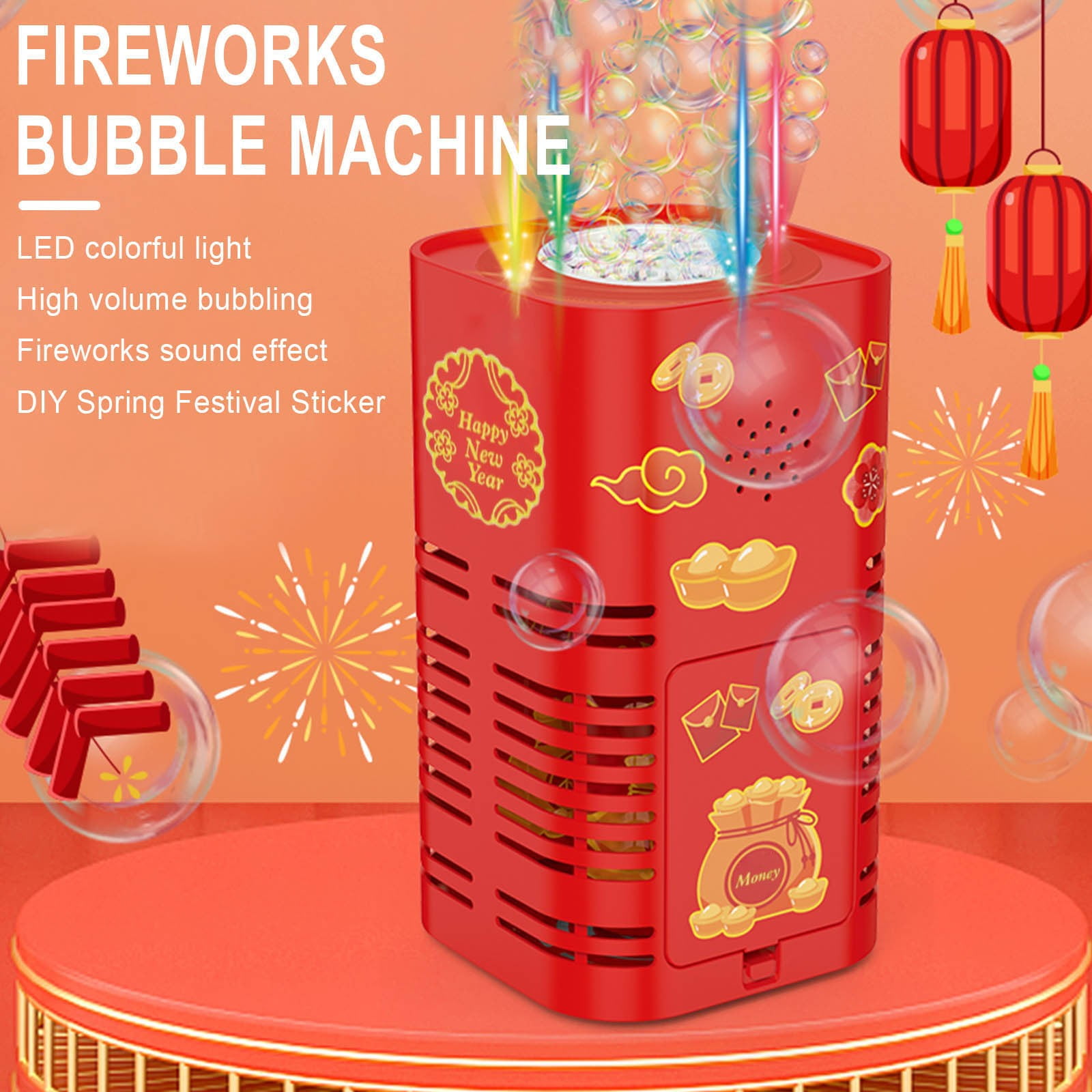 IGEED Bubble Machine with 12-Hole,Fireworks Bubble Electric Automatic ...