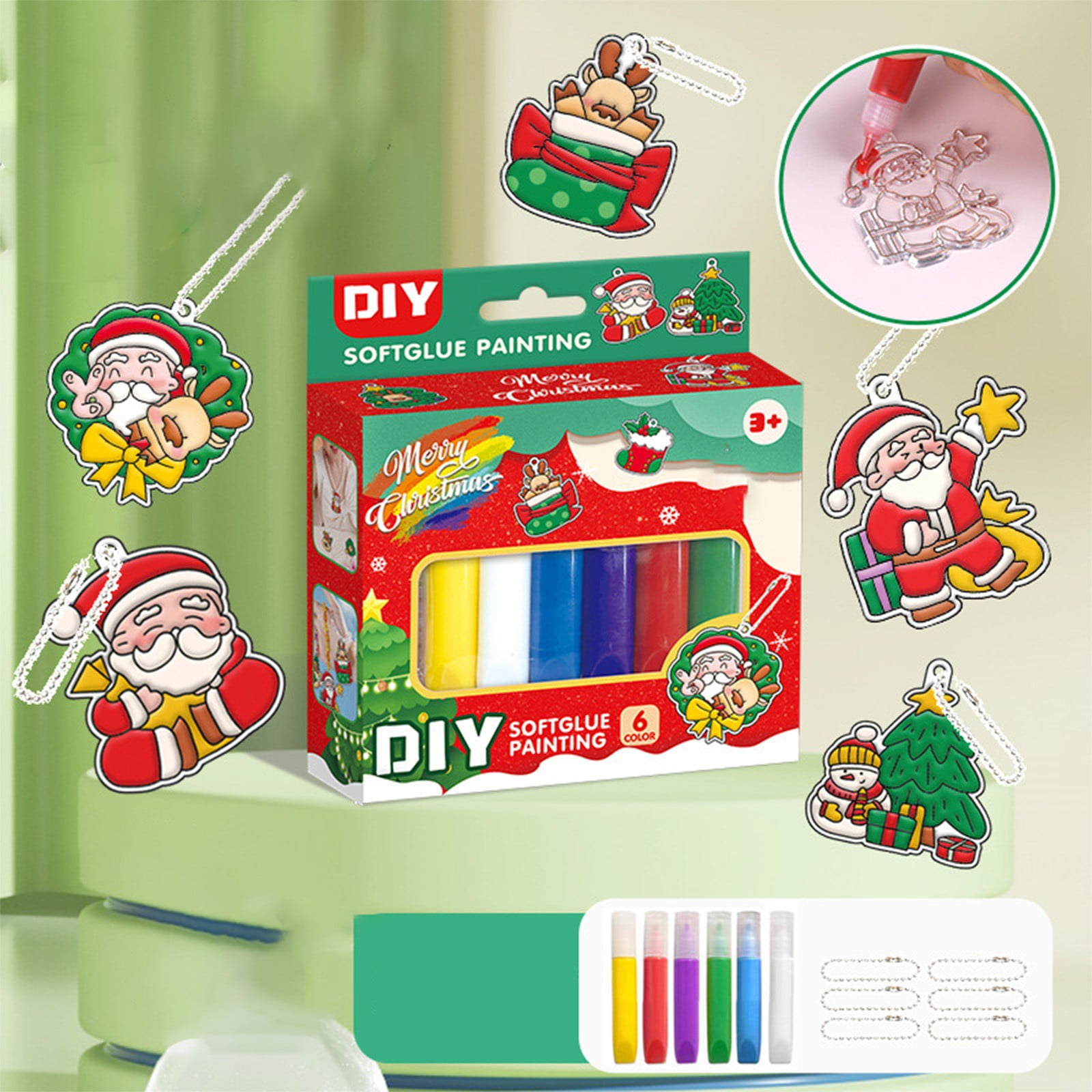 saidjrlf Christmas Crafts for Kids,Children's Christmas Crystal Resin ...