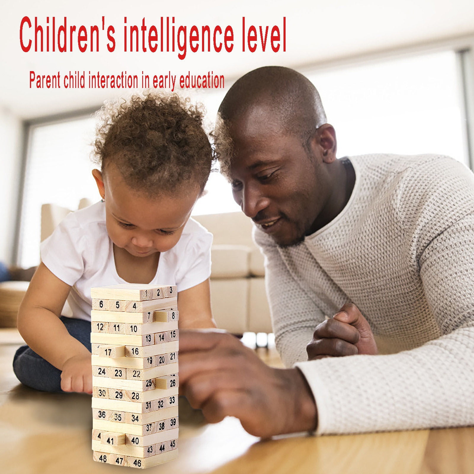 IGEED Classic Wooden Tumbling Tower Game,Tower Stacking Toys,Stacked ...