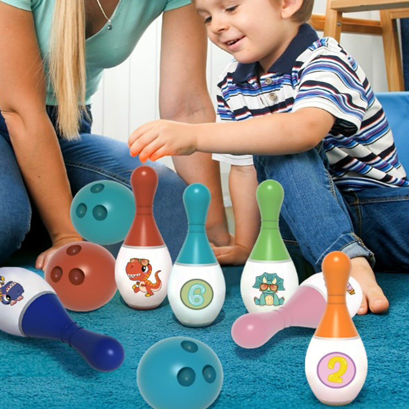 IGEED Dinosaur Toys Kids Bowling Set,Kids Bowling Toys Set,Fun Sports ...