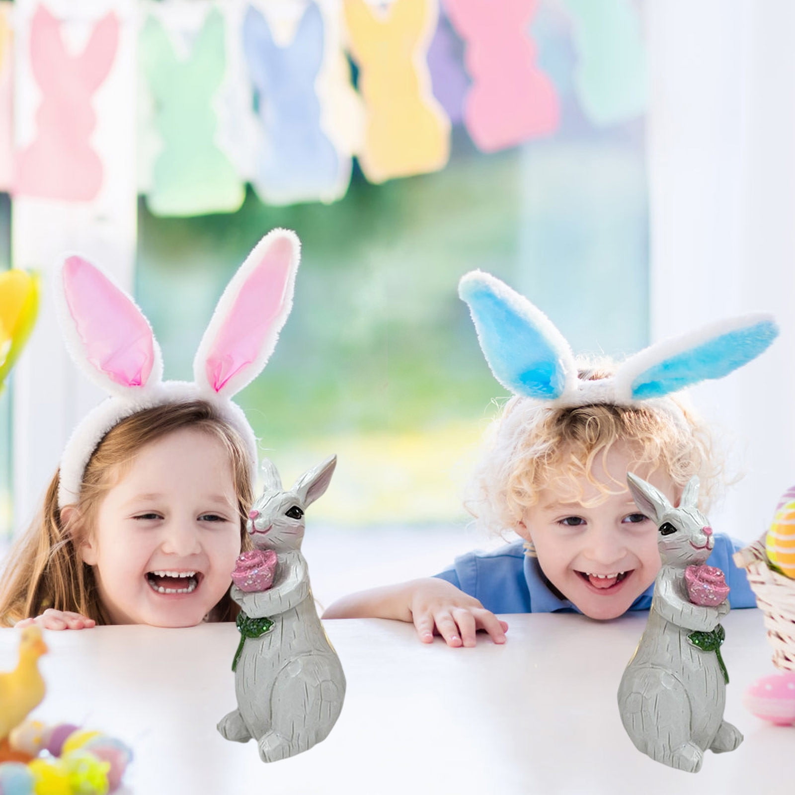 IGEED Easter Bunny Figurine Decor,Spring Easter Bunny Decorations ...