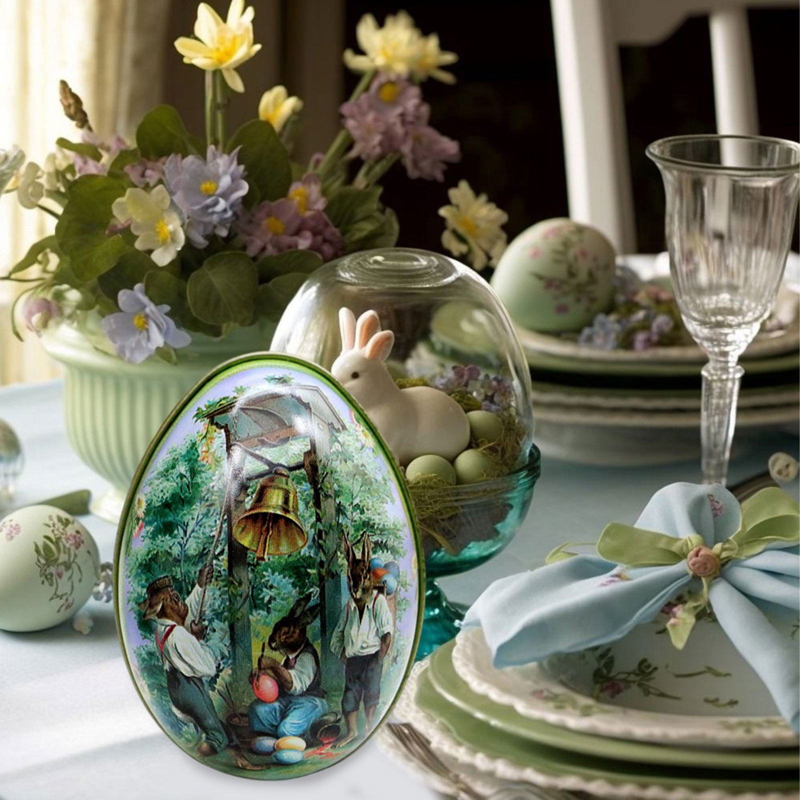 IGEED Easter Egg Tin Box,Metallic Easter Candy Packaging Box,Vintage ...