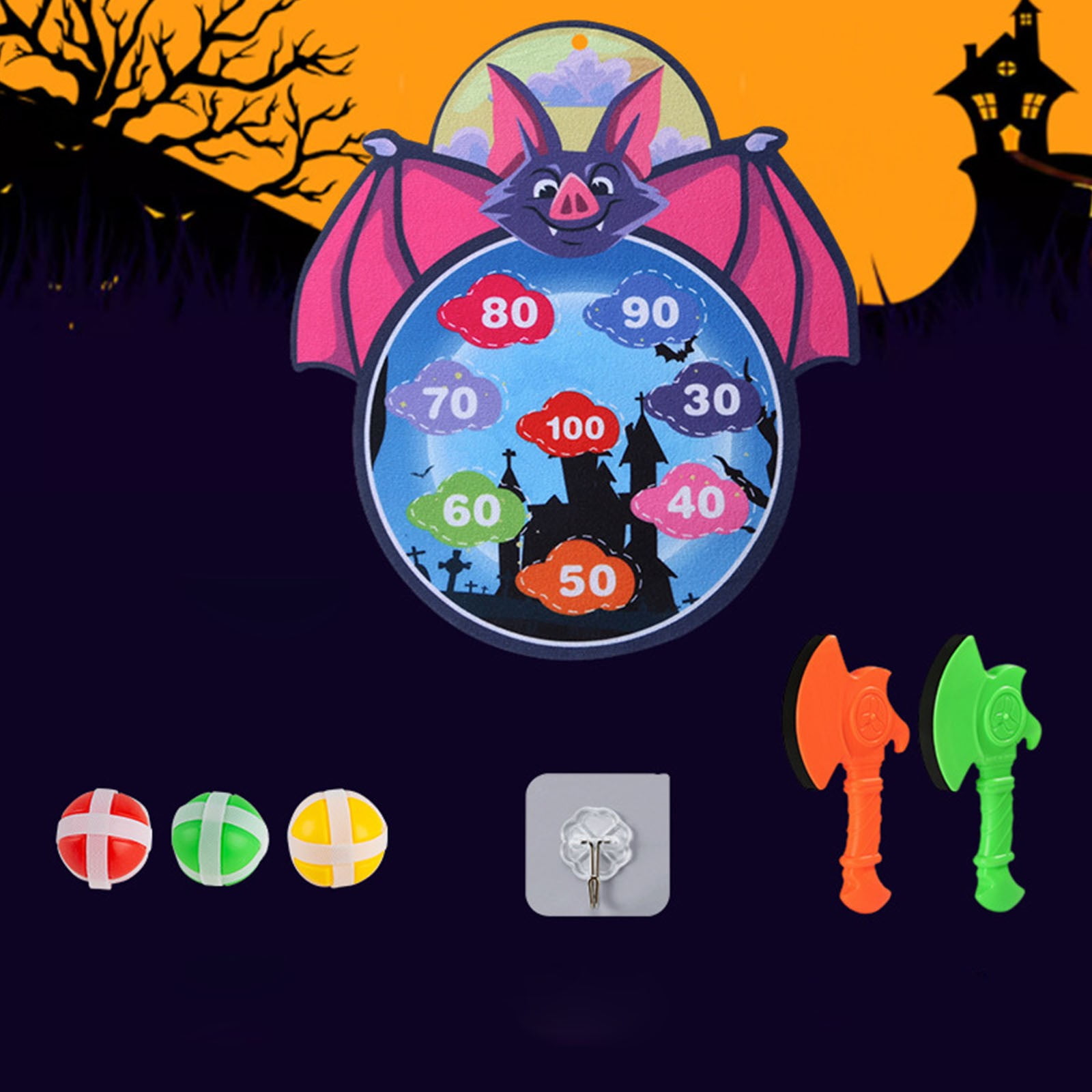 IGEED Halloween Games Dart Board Ghost Dart Board with 3 Balls And ...