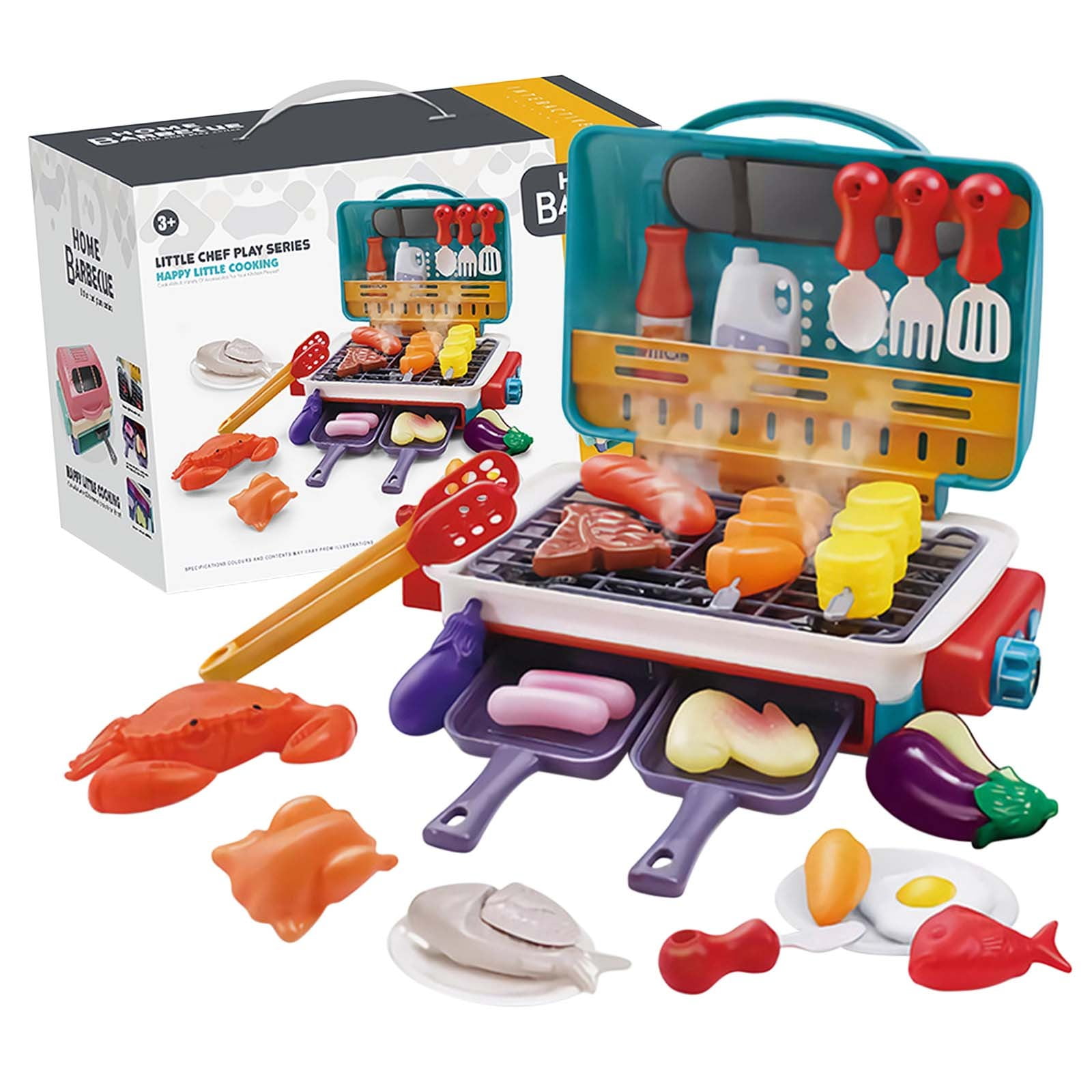 saidjrlf Kids BBQ Grill Playset,Barbecue Kitchen Cooking Playset with ...