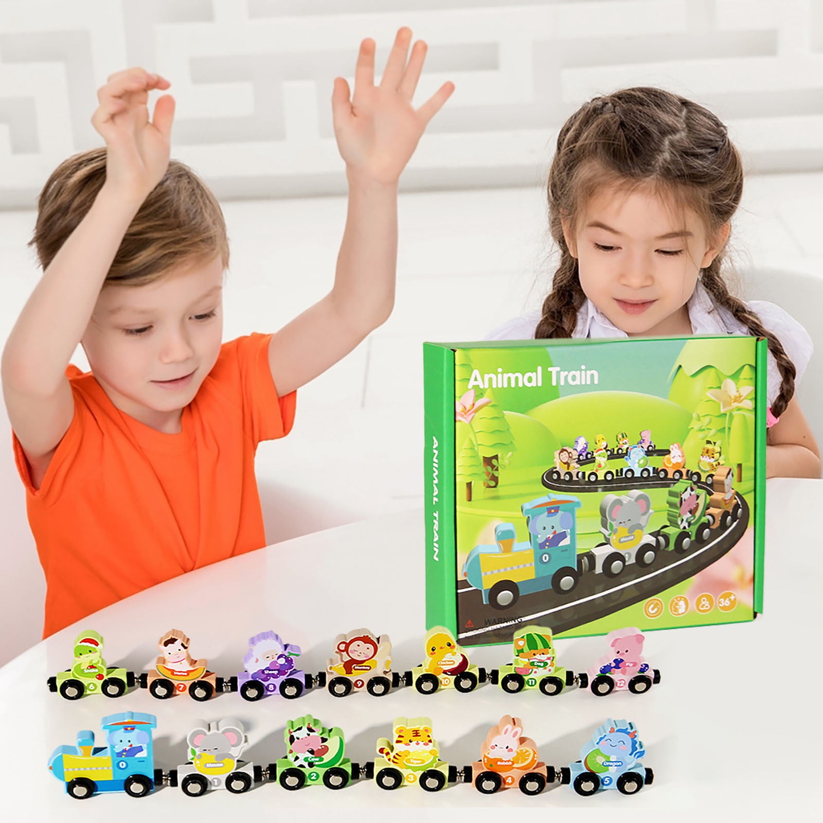 saidjrlf Magnetic Train Set Montessori Toys for Toddlers,Track Tractor ...