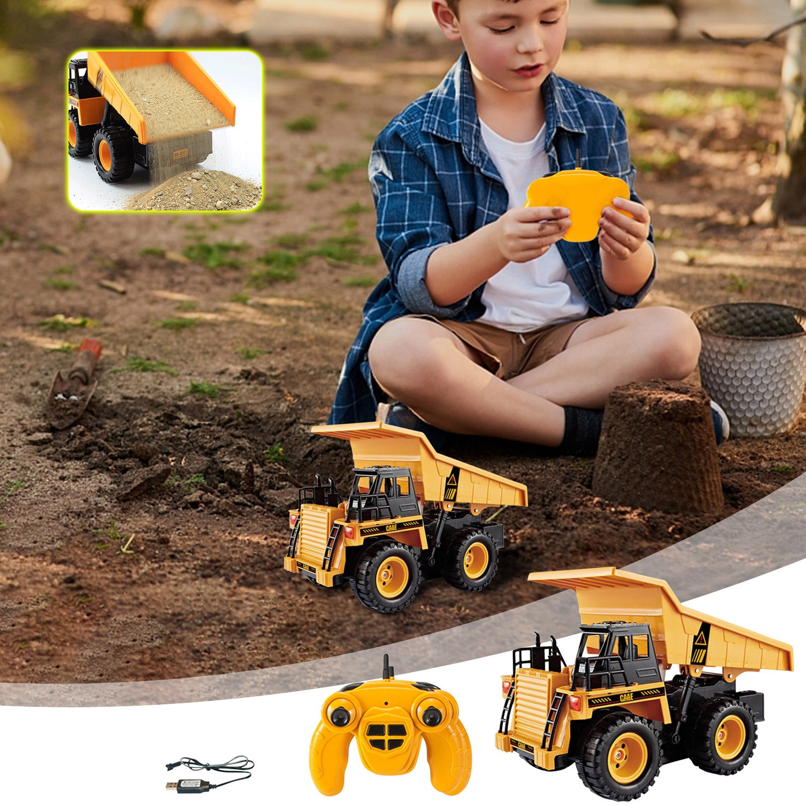 IGEED Remote Control Dump Truck Toy,RC Truck Construction Vehicle Truck ...